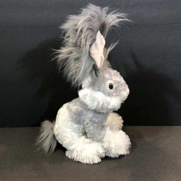 DanDee | Toys | Dan Dee Bunny Plush Gray 4 Rabbit Long Hair Stuffed Animal Hairy Ears Angora ...